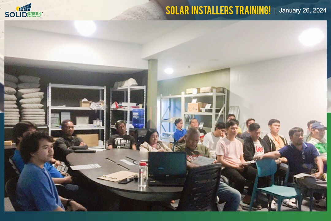Solar Installers Training on January 26, 2024 - SolidGreen Energy